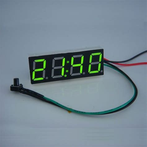 0 56 Digital LED 12V 24V Car Motorcycle Clock Watch 24 Hour Time Green Battery EBay