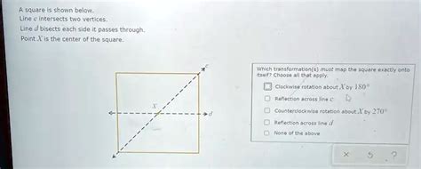 A Square Is Shown Below Line C Intersects Two Vertices Line D Bisects