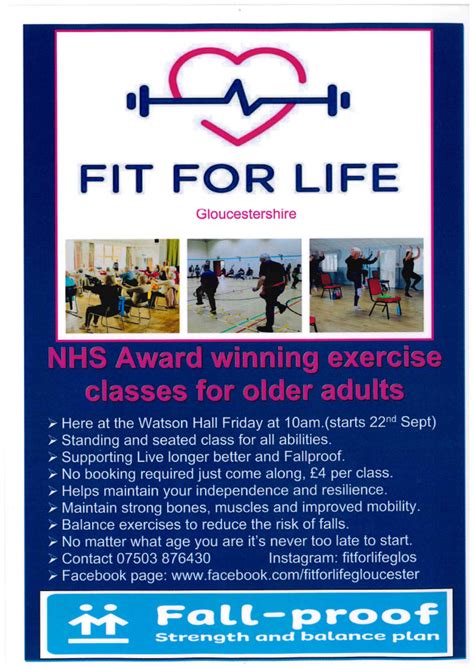 Fit For Life Classes For Older Adults At The Watson Hall Tewkesbury