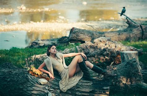 Beautiful Young Woman With Long Dark Hair Beautiful Young Woman With