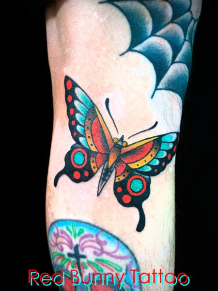 アメリカントラディショナル 蝶のタトゥーデザイン オールドスクール Butterfly Tattoo 東京 タトゥースタジオ 吉祥寺