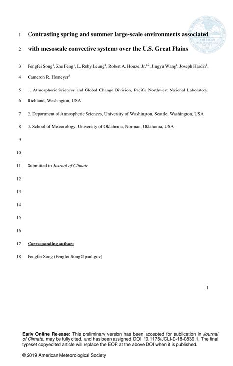 Pdf Contrasting Spring And Summer Large Scale Environments Associated With Mesoscale