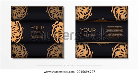 Luxury Black Square Invitation Card Template Stock Vector Royalty Free