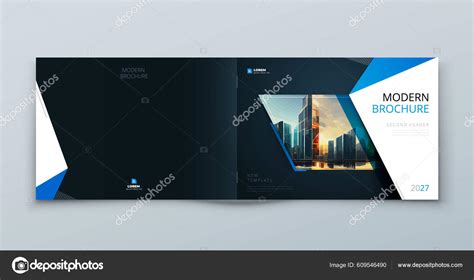 Horizontal Brochure Template Layout Design Corporate Business Annual Report Catalog Stock Vector
