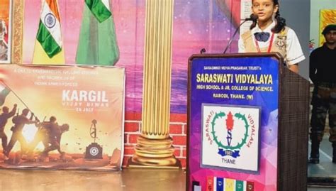 Celebration Of Kargil Vijay Divas Saraswati School Rabodi In Thane