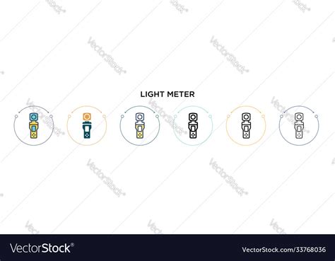 Light Meter Icon In Filled Thin Line Outline Vector Image