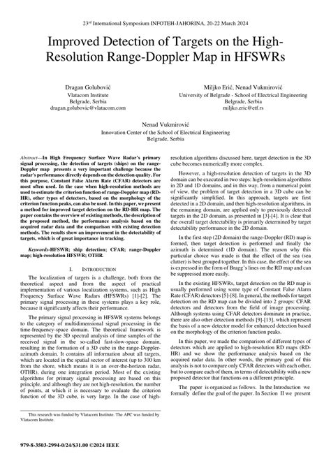 pdf improved detection of targets on the high resolution range