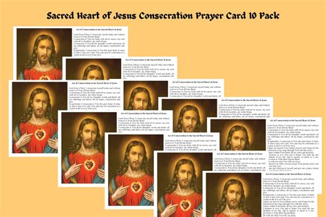 Sacred Heart Of Jesus Consecration Prayer Card