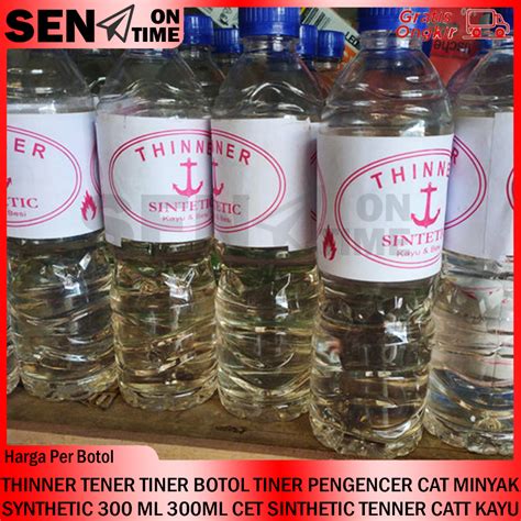 Jual Thinner Tener Tiner Botol Tiner Pengencer Cat Minyak Synthetic 300
