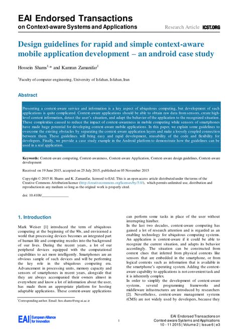Pdf Design Guidelines For Rapid And Simple Context Aware Mobile Application Development An