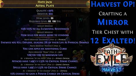 Poe Crafting Mirror Tier Chest Harvest Curse Explode
