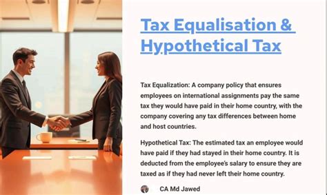 Fca Md Jawed On Linkedin Heres An Example Of Tax Equalization And