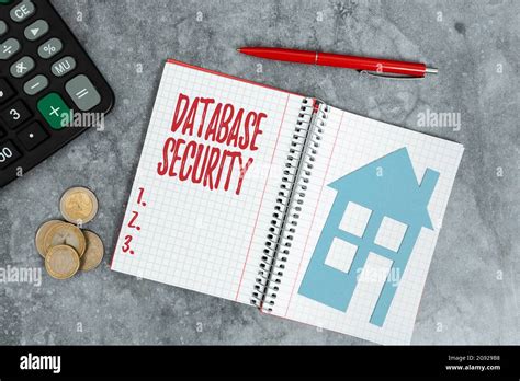 Hand Writing Sign Database Security Business Concept Security Controls To Protect Databases