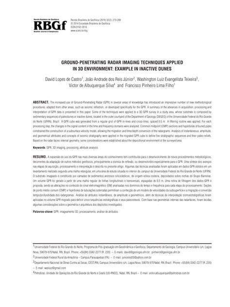 Pdf Ground Penetrating Radar Imaging Techniques Applied In 3d Environment Example In Inactive