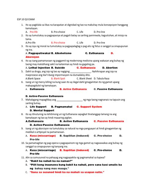 Esp 10 Q3 Exam Pdf