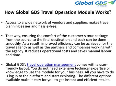ppt travel operation module powerpoint presentation free download