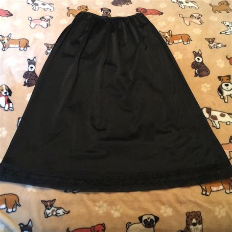 Lovely Vintage Black Lace Trimmed Half Slip Gem