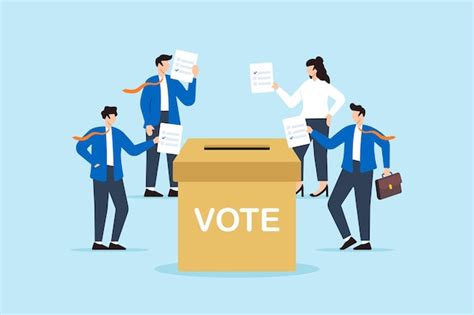 Premium Vector Business People Put Checkmark On Voting Papers And