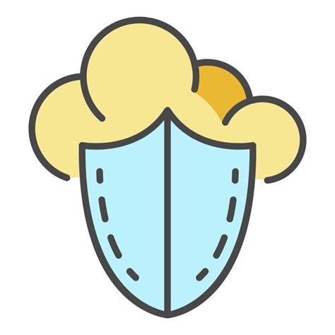 Premium Vector Secured Data Cloud Icon Outline Secured Data Cloud Vector Icon Color Flat
