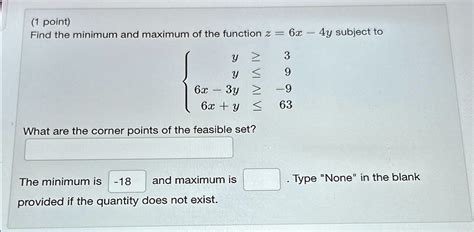 video solution 1 point find the minimum and maximum of the function