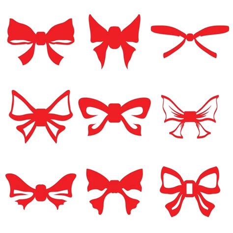 Set Of Bow Hand Drawn Illustrations Of Ribbons — Stock Vector