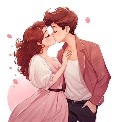 Lindas Parejas De Dibujos Animados Besándose Para Dibujar Linda