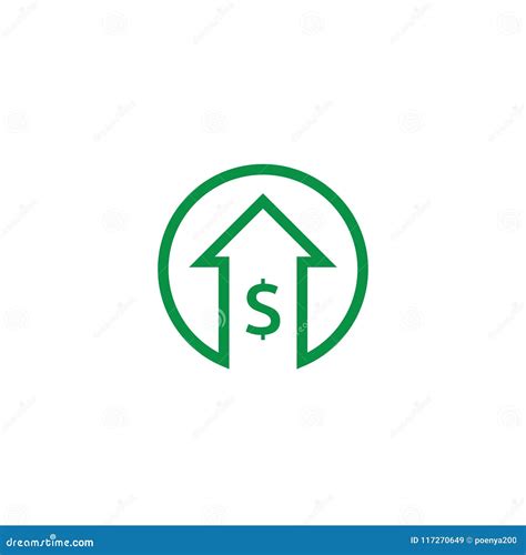 Dollar Increase Icon Money Symbol With Arrow Stretching Rising Up Business Cost Sale Icon