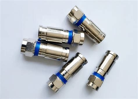 Compression F Male Coaxial Cable Connector Red Ring Rg6 Rg59 Terminator Cctv Catv