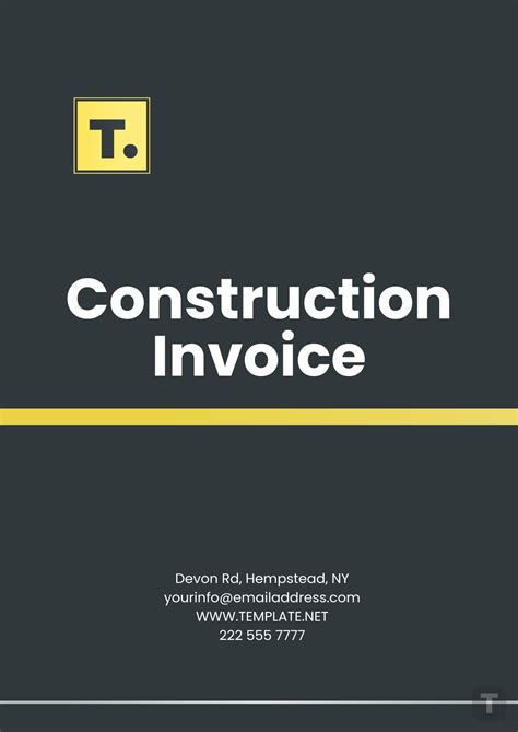 Free Construction Invoice Template To Edit Online