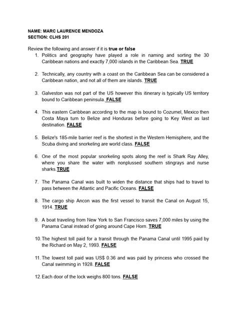 Assignment Reviewer Pdf Panama Canal