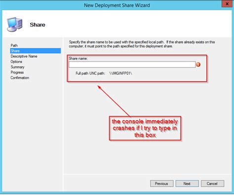 Invalid Class Deployment Share Error When Trying To Set Share Name In