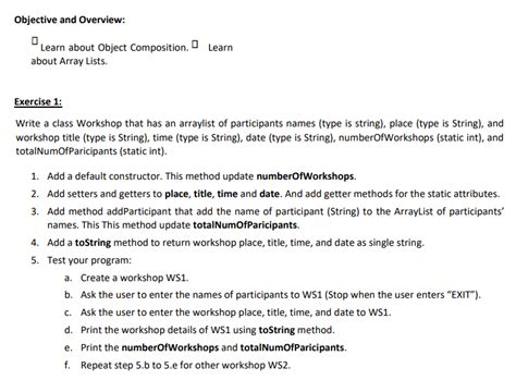 Solved Objective And Overview Learn About Object Chegg