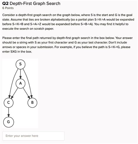 SOLVED Q2 Depth First Graph Search 6 Points Consider A Depth First