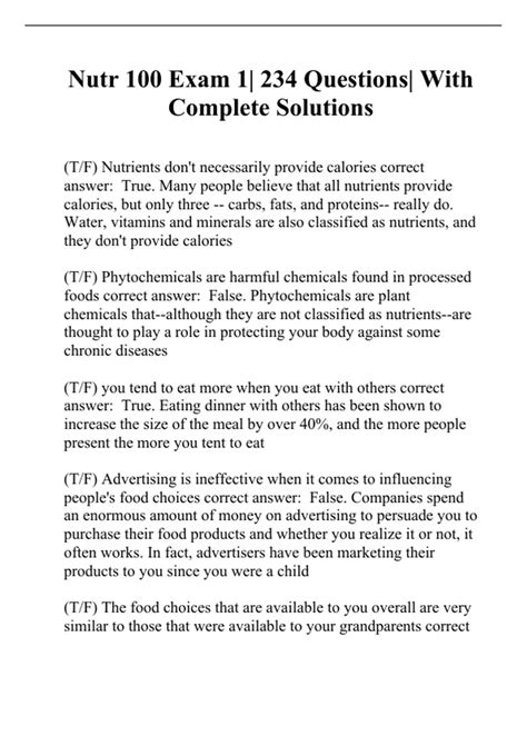 NUTR NUTRITION TESTS COMPILATION BUNDLE Stuvia US