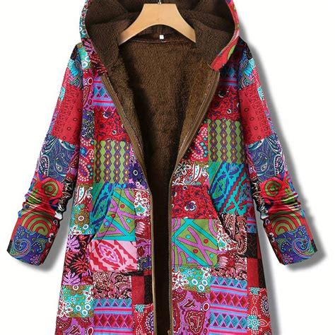 Plus Size Boho Coat Womens Plus Paisley Floral Print Long Sleeve Open