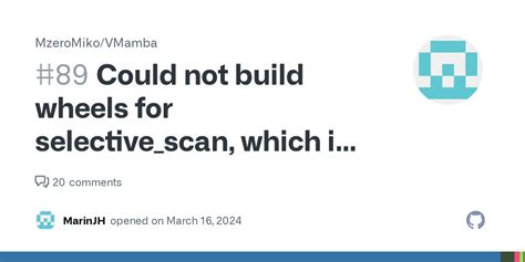 could not build wheels for selective scan which is required to install
