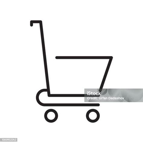 Shopping Cart Pictogram Vector Teken En Symbool Geïsoleerd Op Een Witte