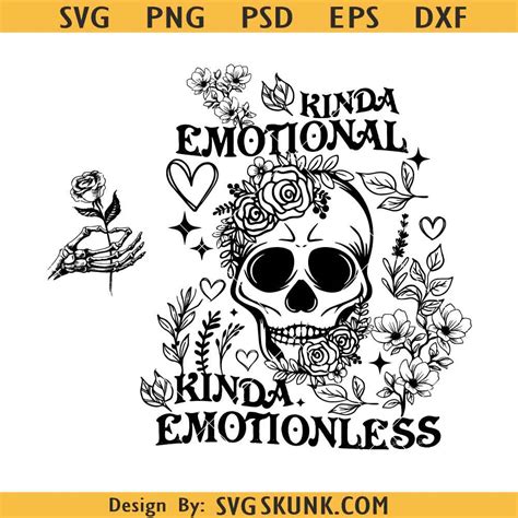 Kinda Emotional Kinda Emotionless Svg Mental Health Skull Svg