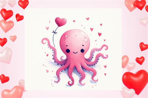 Valentines Octopus Illustration Graphic By Creative Designs · Creative