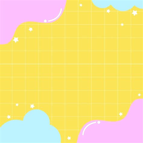 Premium Vector Vector Grid Background With Clouds And Stars