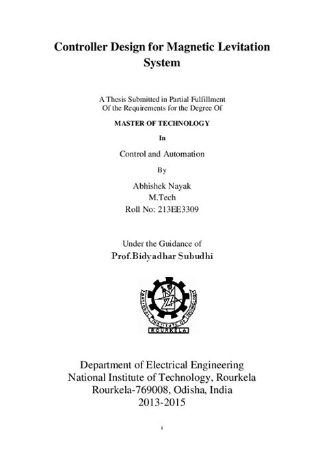 pdf controller design for magnetic levitation system a thesis