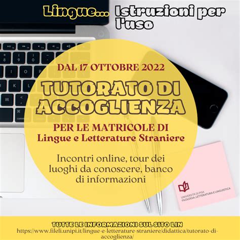 Tutorato Per Matricole Di Lingue E Letterature Straniere • Dipartimento