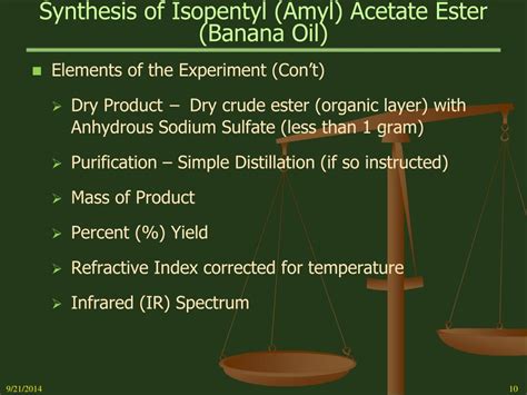 Ppt Synthesis Of Isopentyl Amyl Acetate Ester Banana Oil Powerpoint Presentation Id 4660304