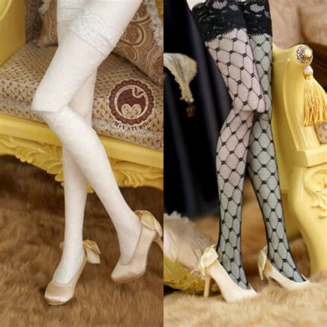 Stockings Over Knee Long Socks Lace Top Line White Black For 13 Sd Dd