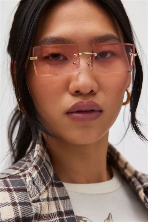 Sammi Rimless Rectangle Sunglasses Urban Outfitters