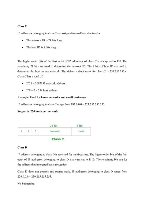 Basics Of Ip Address Ip Address Classes Subnet Mask Pdf