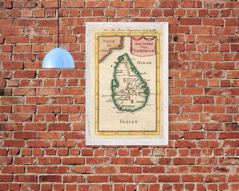 Map Of Sri Lanka Ceylon 1686 Vintage Home Deco Style Old Wall