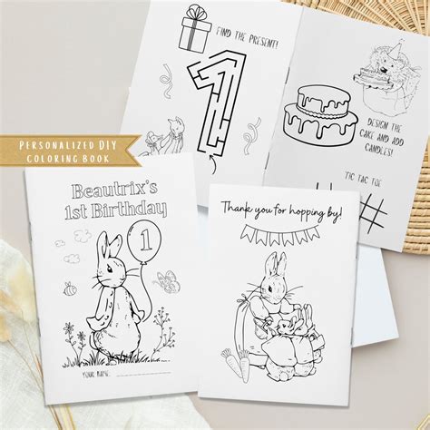 Classic Rabbit Party Coloring Book Rabbit Birthday Party Activity