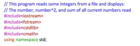 solved the following program reads a file containing some