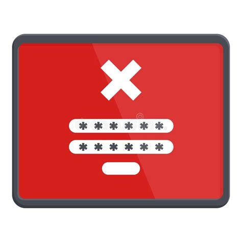 Red Alert Error Password Icon Cartoon Vector User Access Denied Stock